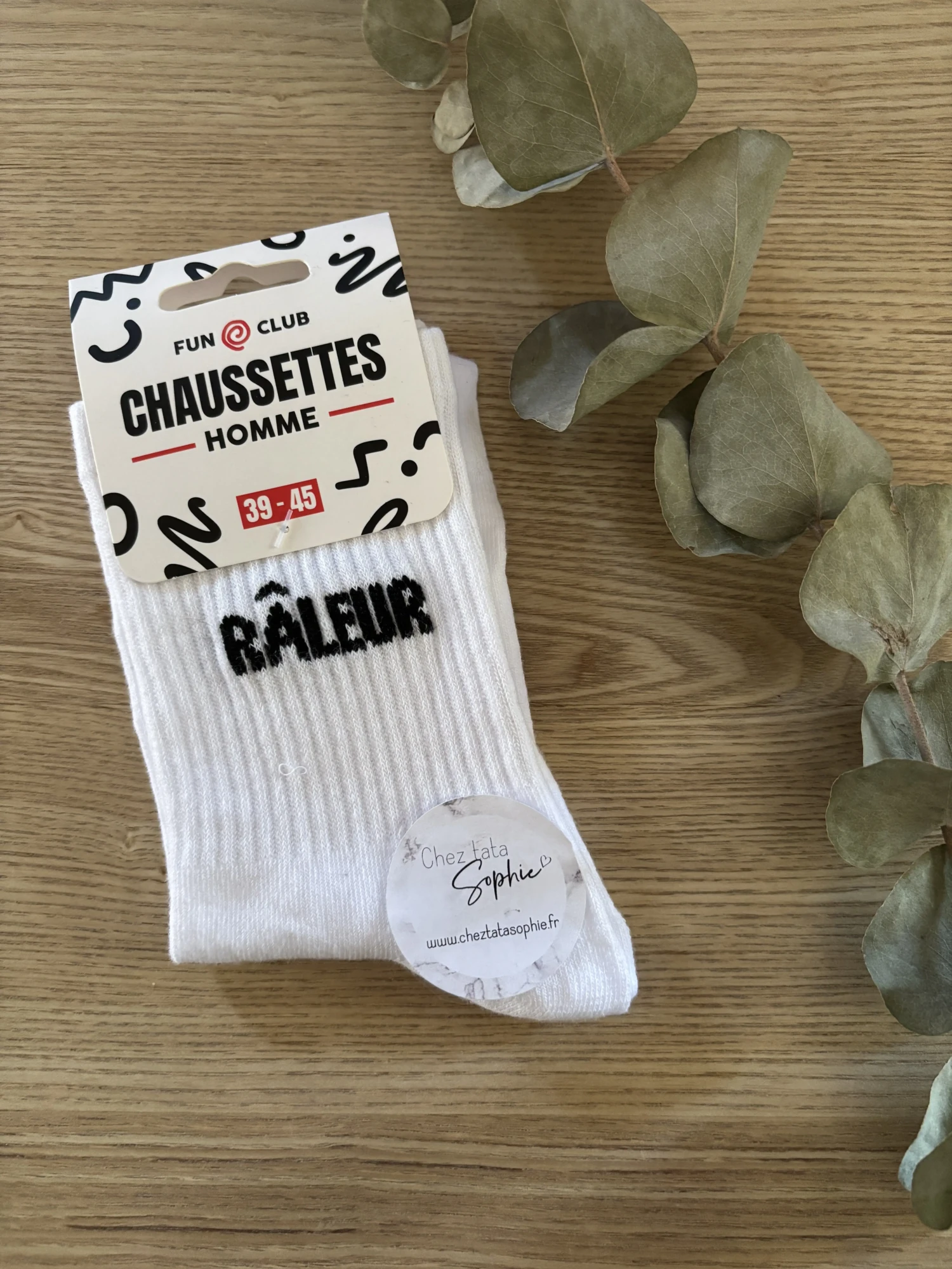 RALEUR (blanc) - CHAUSSETTE HOMME - Chez Tata Sophie Boutique Officielle