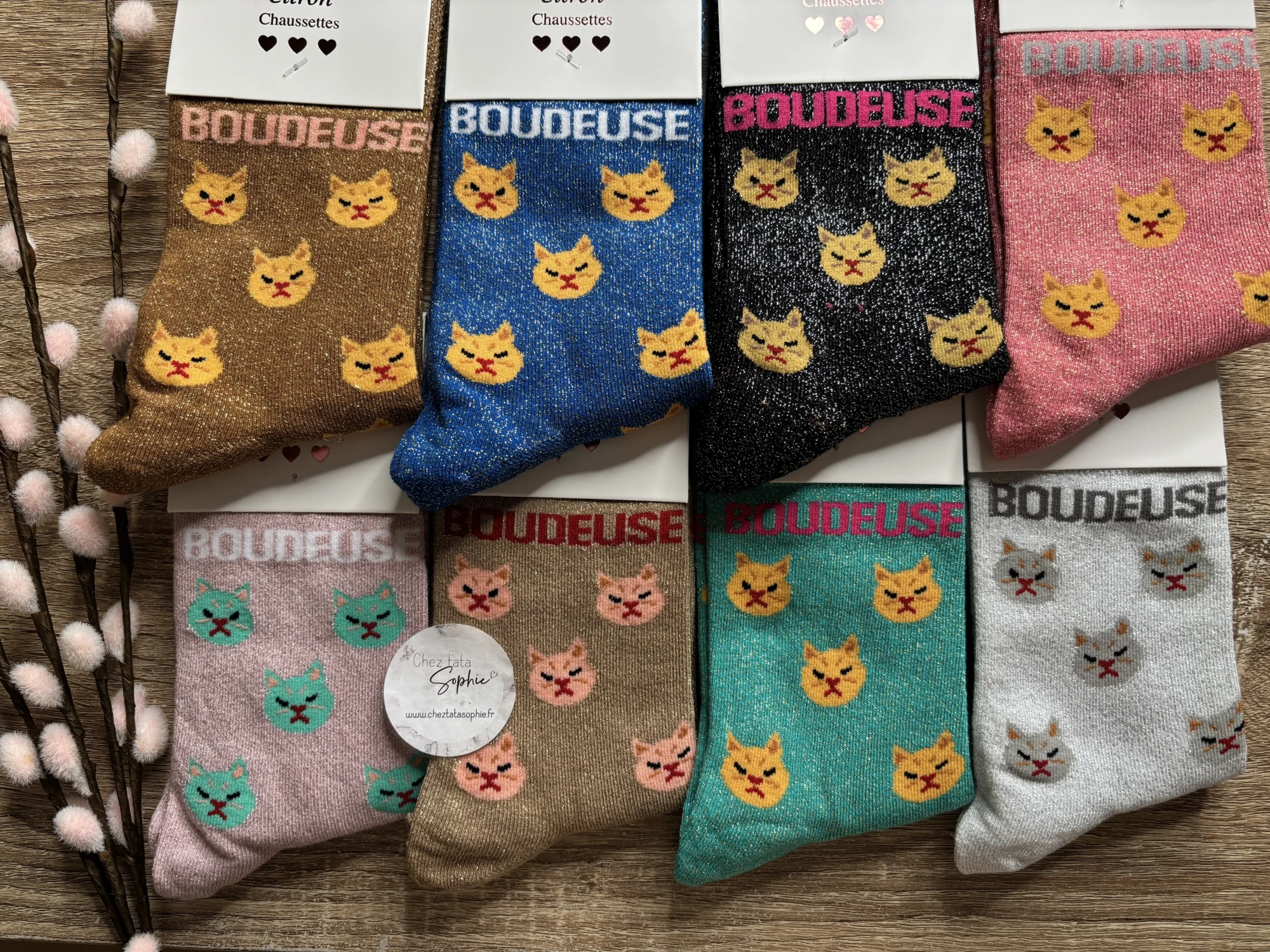 BOUDEUSE SMILEY - CHAUSSETTES A PAILLETTES
